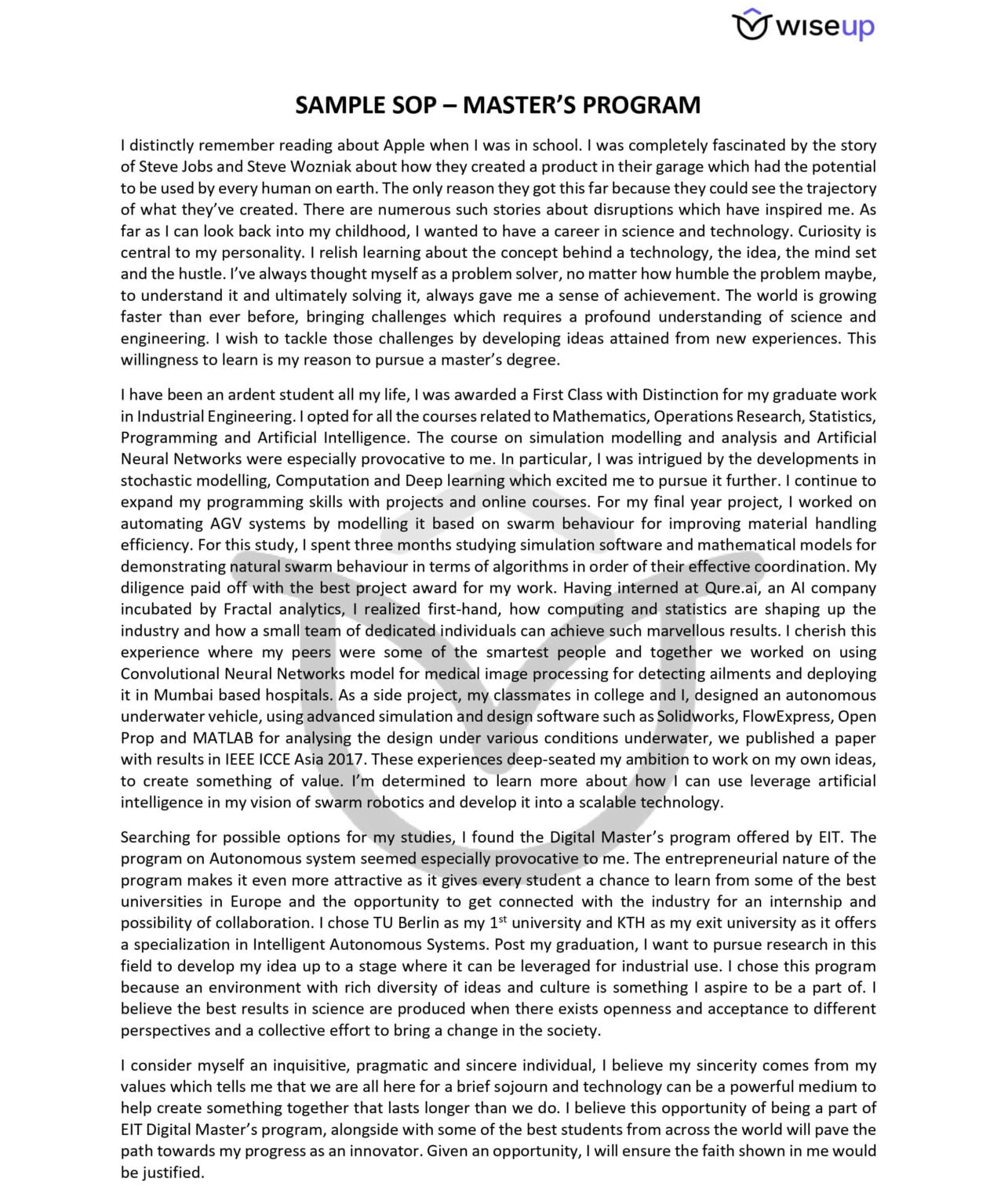 How to write an SOP - Statement Of Purpose? | WiseUp Communications